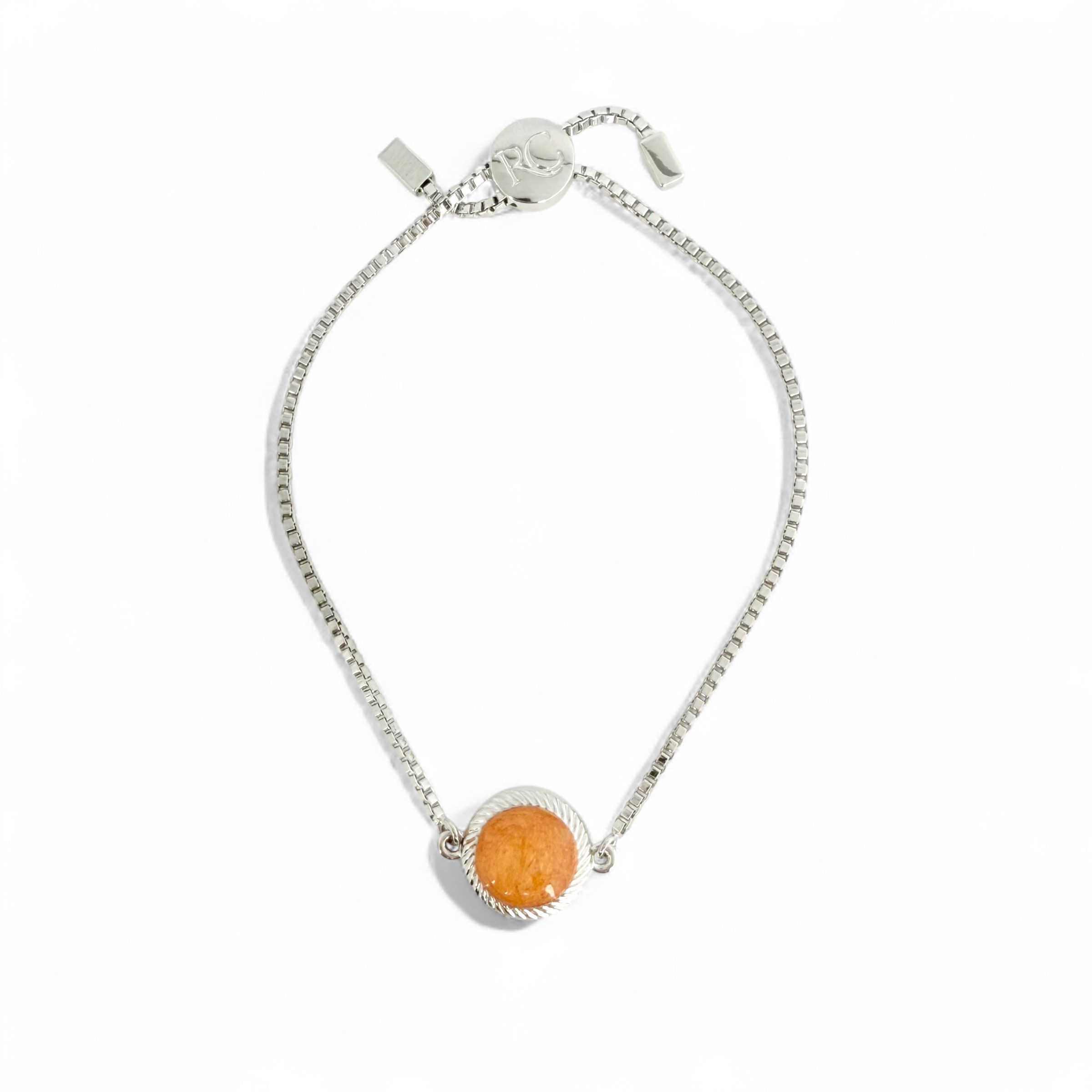Olivia Marie Slider - Pearlized Apricot - Silver – Rustic Cuff