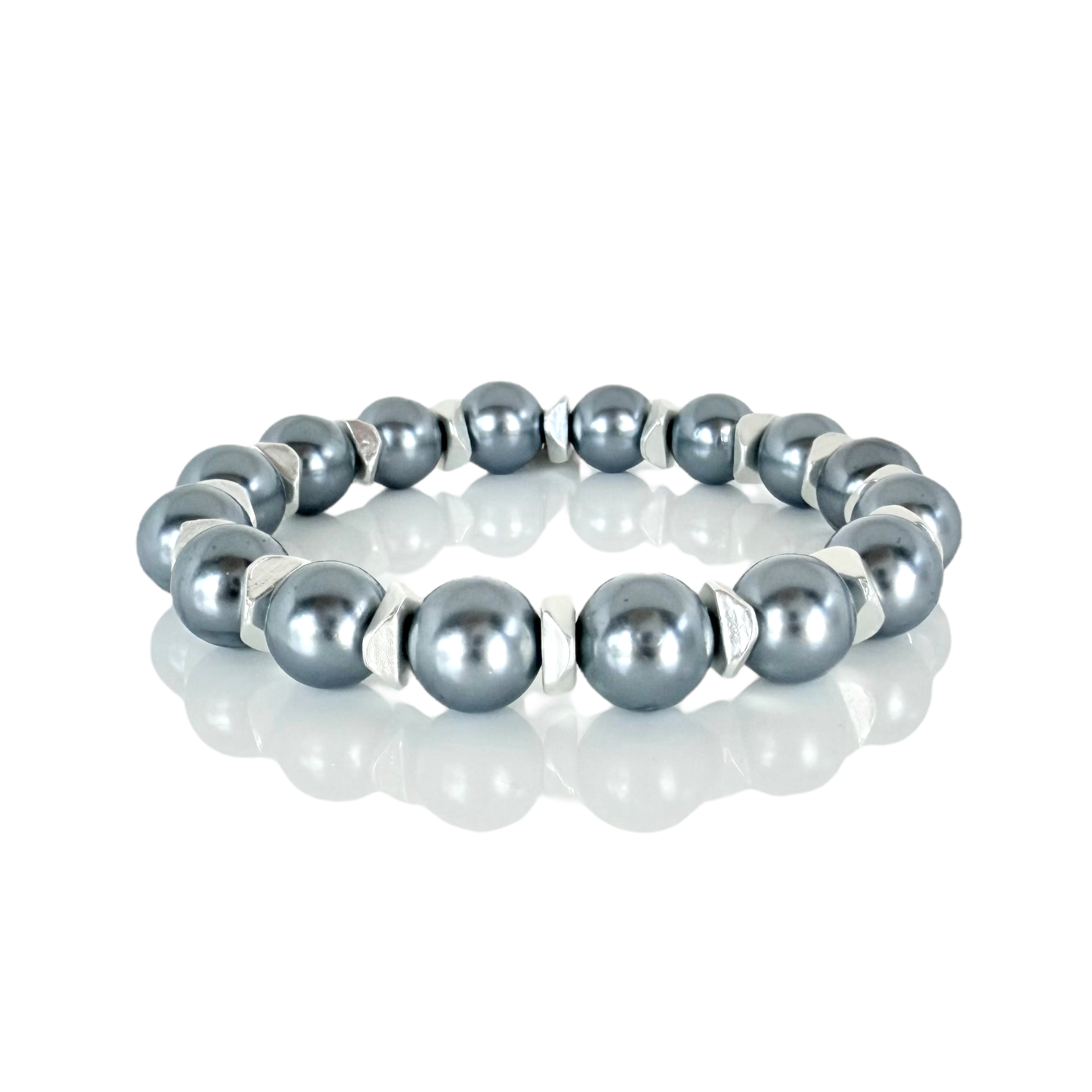 Boleyn Pearl - Light Blue - Silver – Rustic Cuff