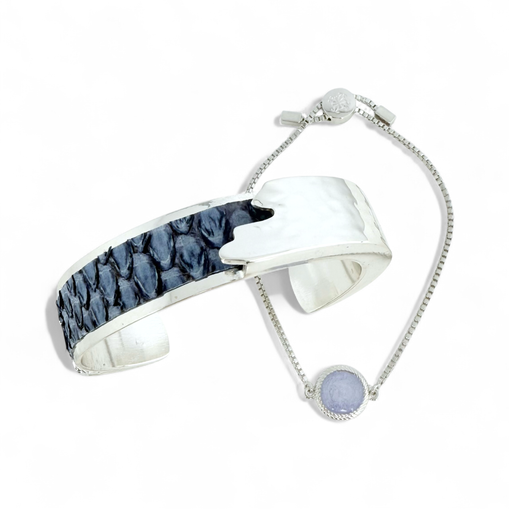 Olivia Marie - Pearlized Lavender/.5 Lavender Python Dallas Duo - Silv – Rustic Cuff