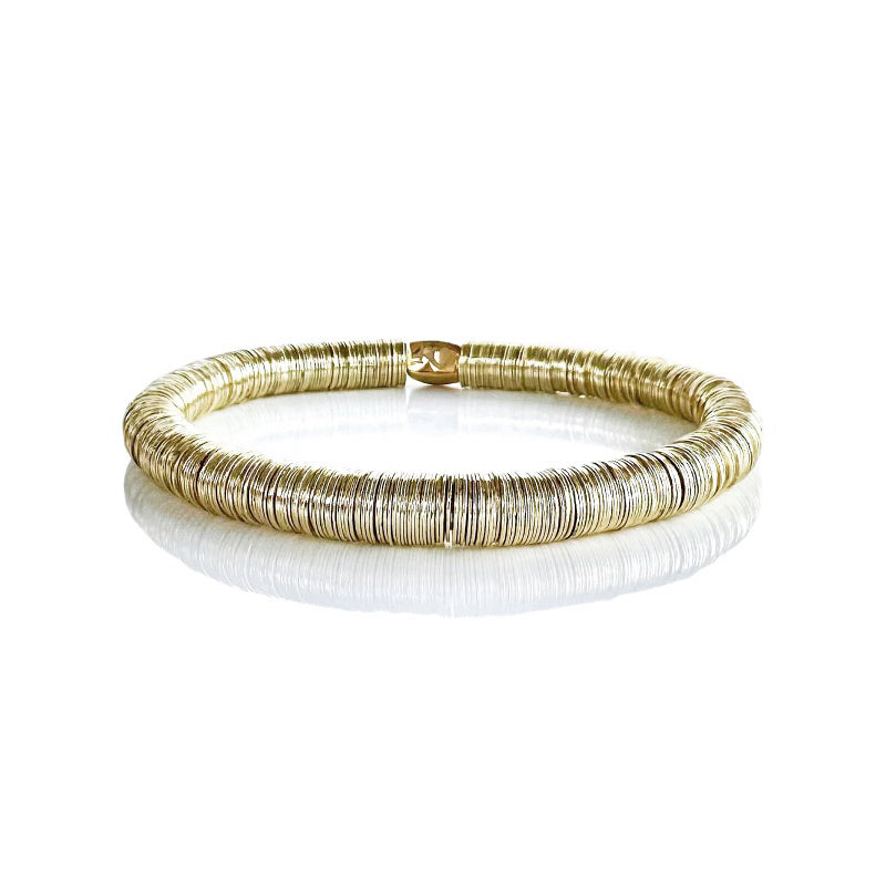 Stevie Grande 6mm Beaded Bracelet in Gold – Rustic Cuff