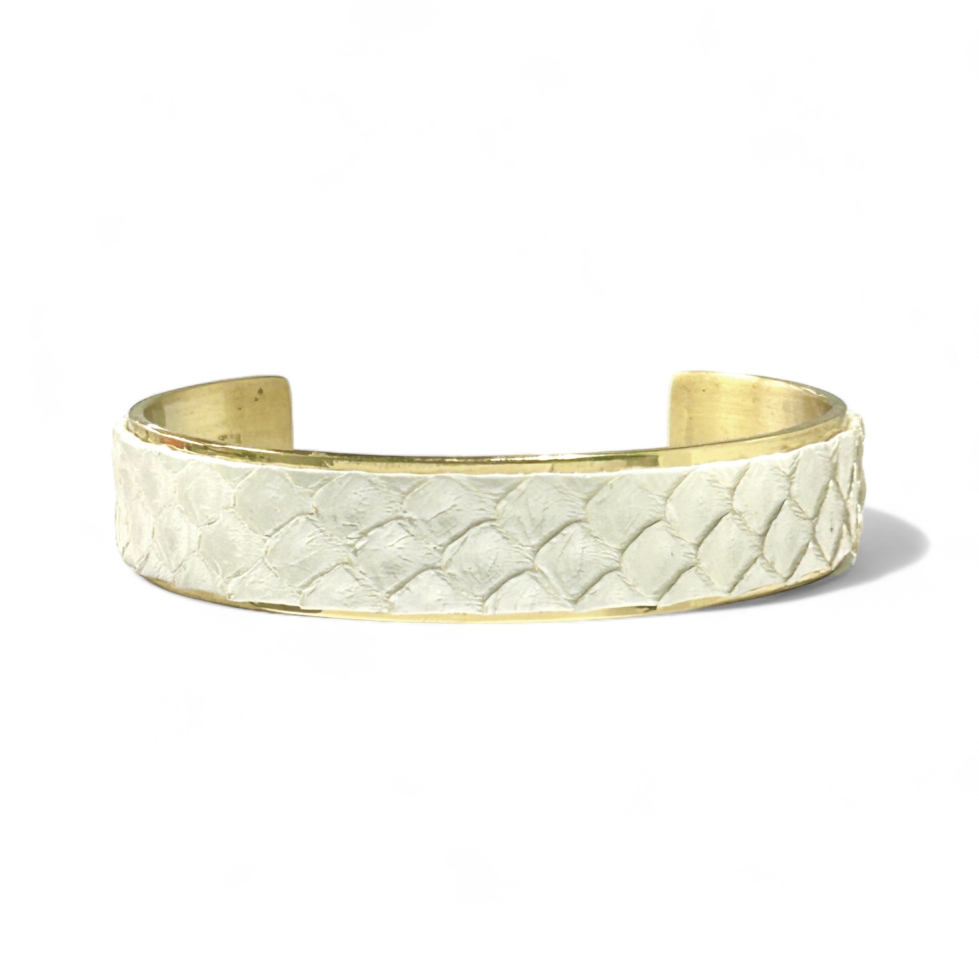 Pearlized Ivory Python .5 Cuff on Gold – Rustic Cuff