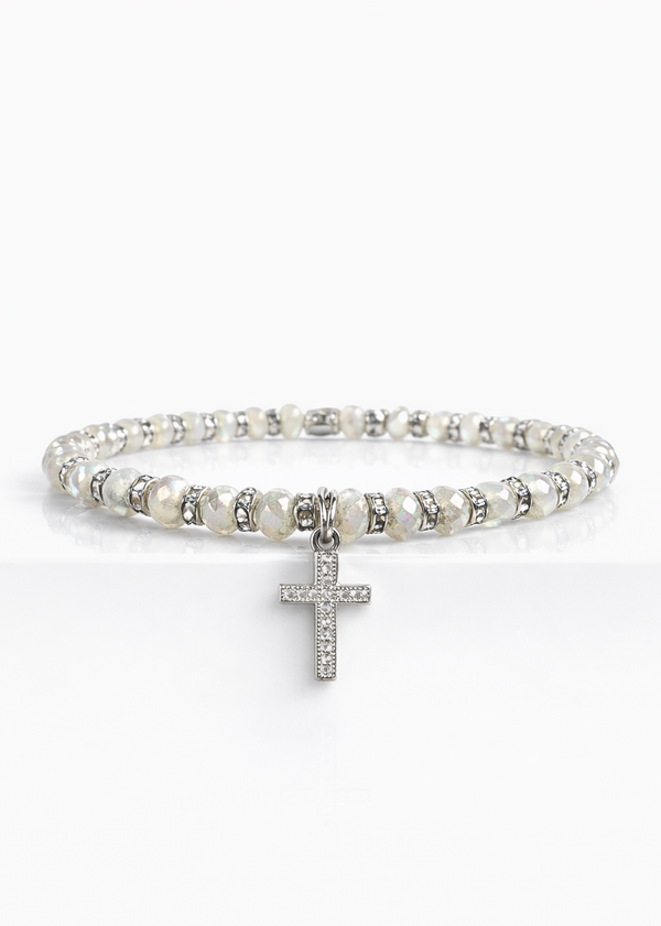Ever True Silver Pave Cross