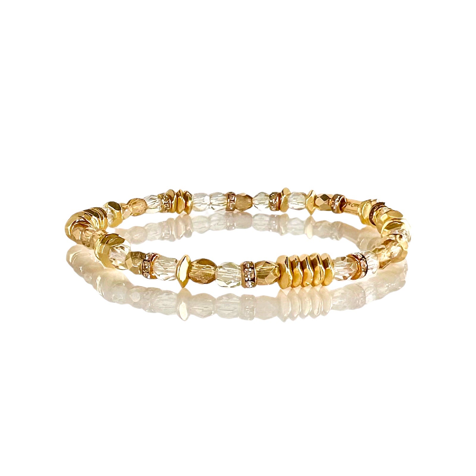 Venice Beaded Gold - Clear – Rustic Cuff